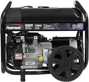 PowerMate pm0126000 Generador portátil con manual Start, 6000-watt ...
