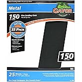 Gator 9" x 11" Multi-Surface Sanding Sheets, 150 Grit, 25 Pack ...