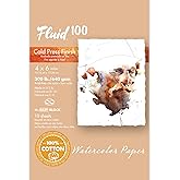 Fluid 100 Watercolor Paper 811218 140LB 100% Cotton Cold Press 9 x 12 ...
