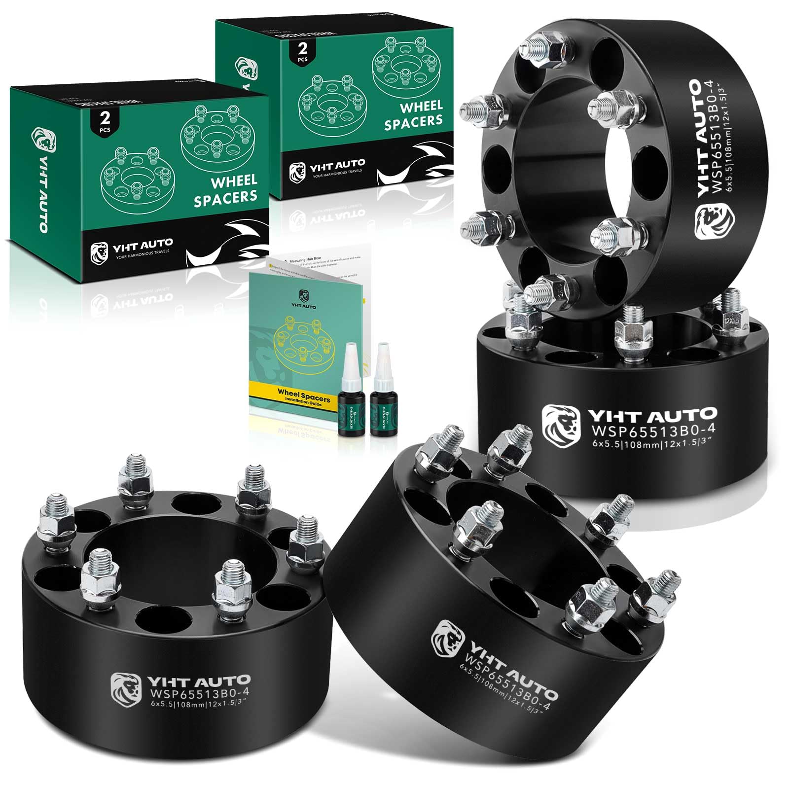 YHTAUTO 6x5.5 Wheel Spacers 3 inch Fit Tacoma 1995-2023, Tundra ...