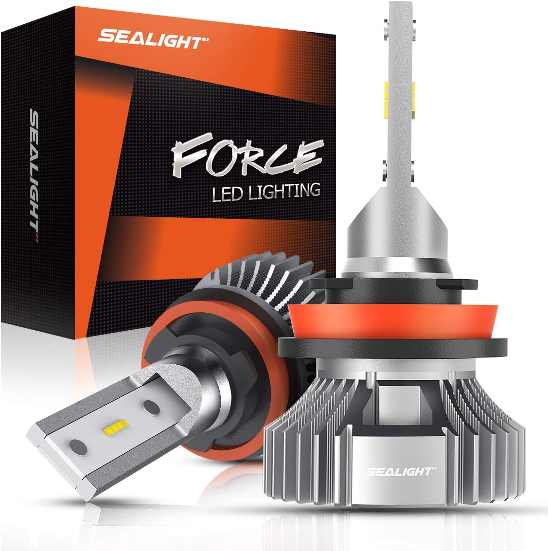 SEALIGHT H11/H8/H16 LED Fog Lights Bulbs Cool Xenon White 4000 Lumen 6000K Non Polarity, Fog ...