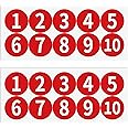Amazon.com : LONGMUU 20 PCS Self Adhesive Number Stickers 1-10, 1.4 in ...