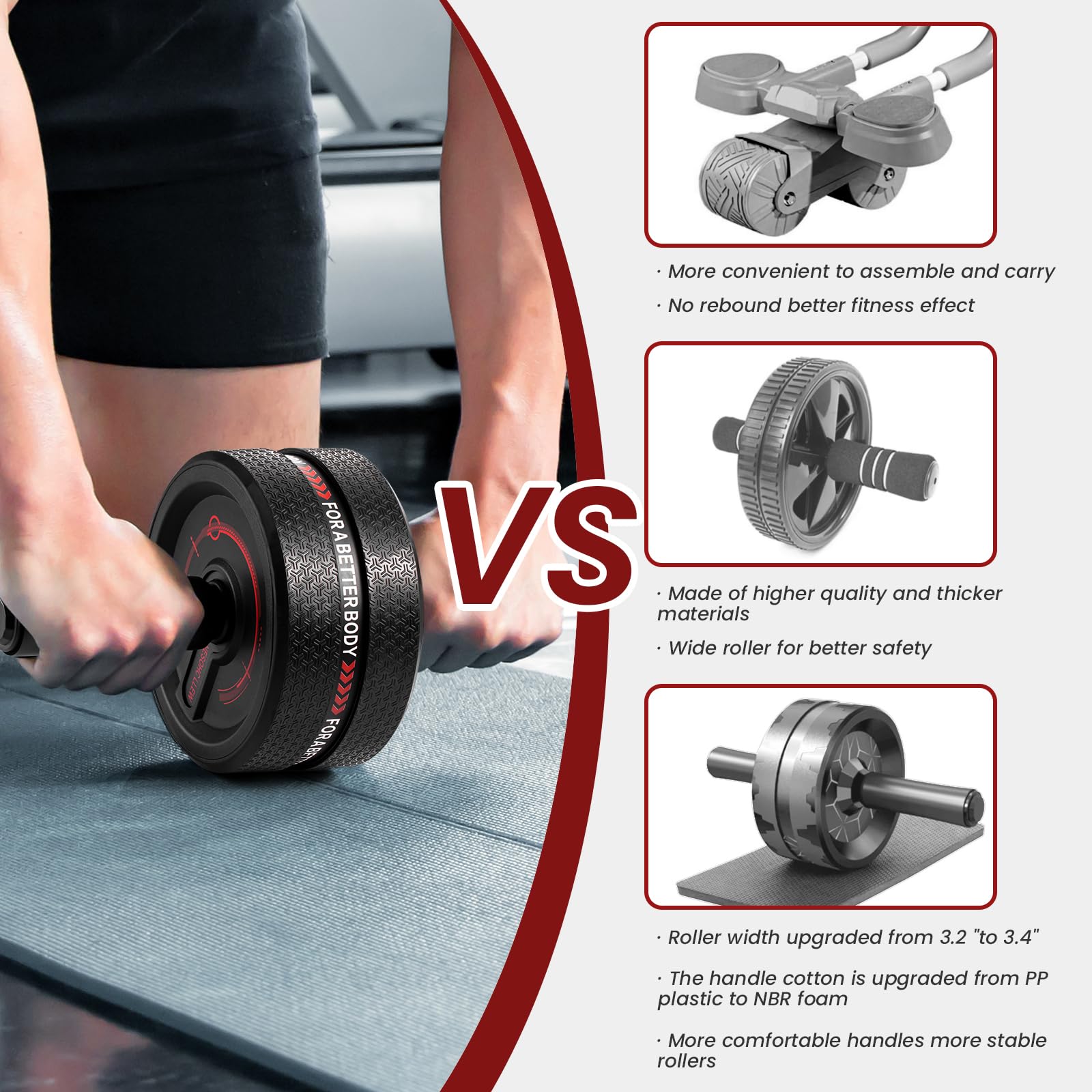 Mua NESOHC-LLEW Upgraded Ab Roller Wheel. Abdominal Training Roller for ...
