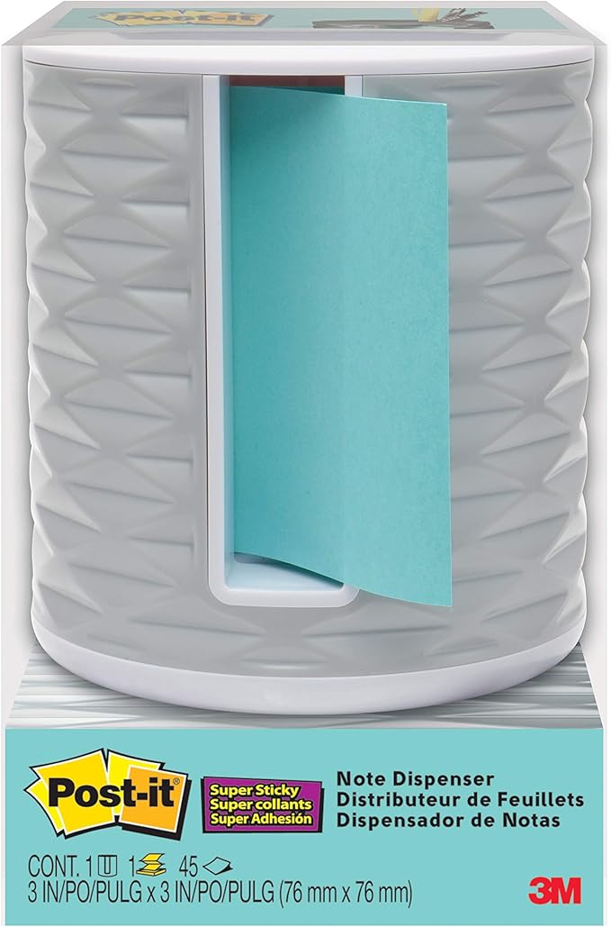 Amazon.com : Post-it Note Dispenser, 3x3 in, Vertical, White with Grey ...