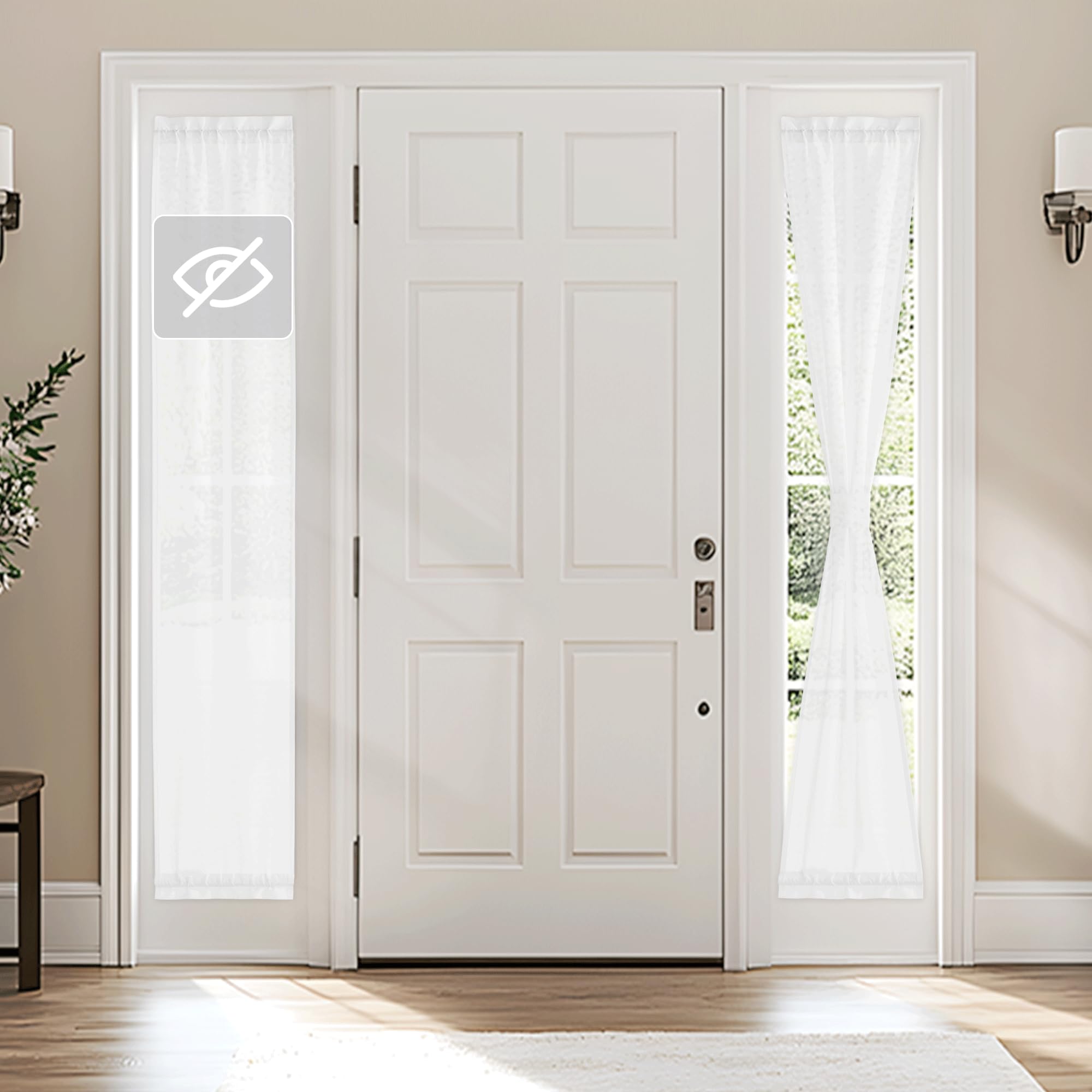 RYB HOME Sheer Sidelight French Door Curtain for Front Door, Privacy ...