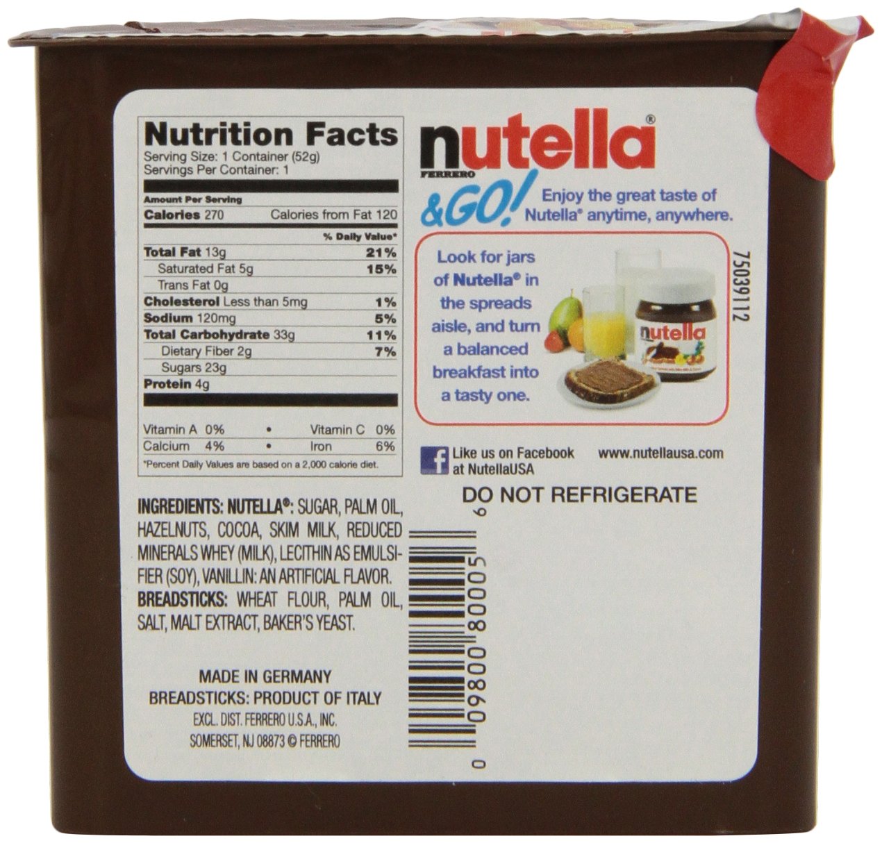 Nutella Nutrition Facts Uk – Besto Blog