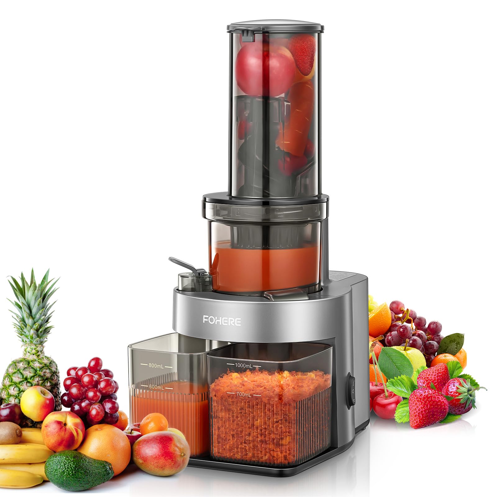 Juicer Machines Vegetable and Fruit, FOHERE Cold Press Juicer Extractor ...