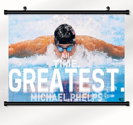 Amazon.com: Michael Phelps poster with wall scroll 22 inch x 16 inch ...