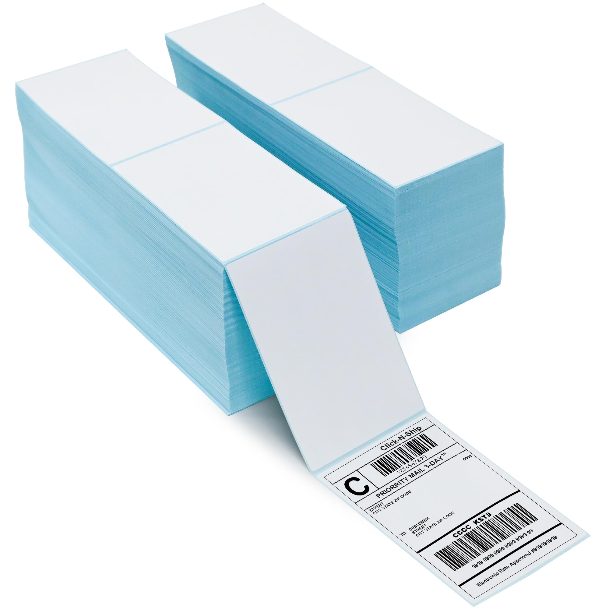 L LIKED 4" x 6" Fanfold Direct Thermal Labels, Shipping Labels with Perforated Line for Zebra ...