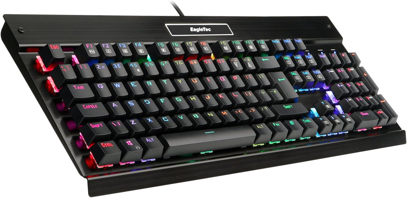 Eagletec KG010 Pro Mechanical Keyboard RGB LED Backlit with Brown ...