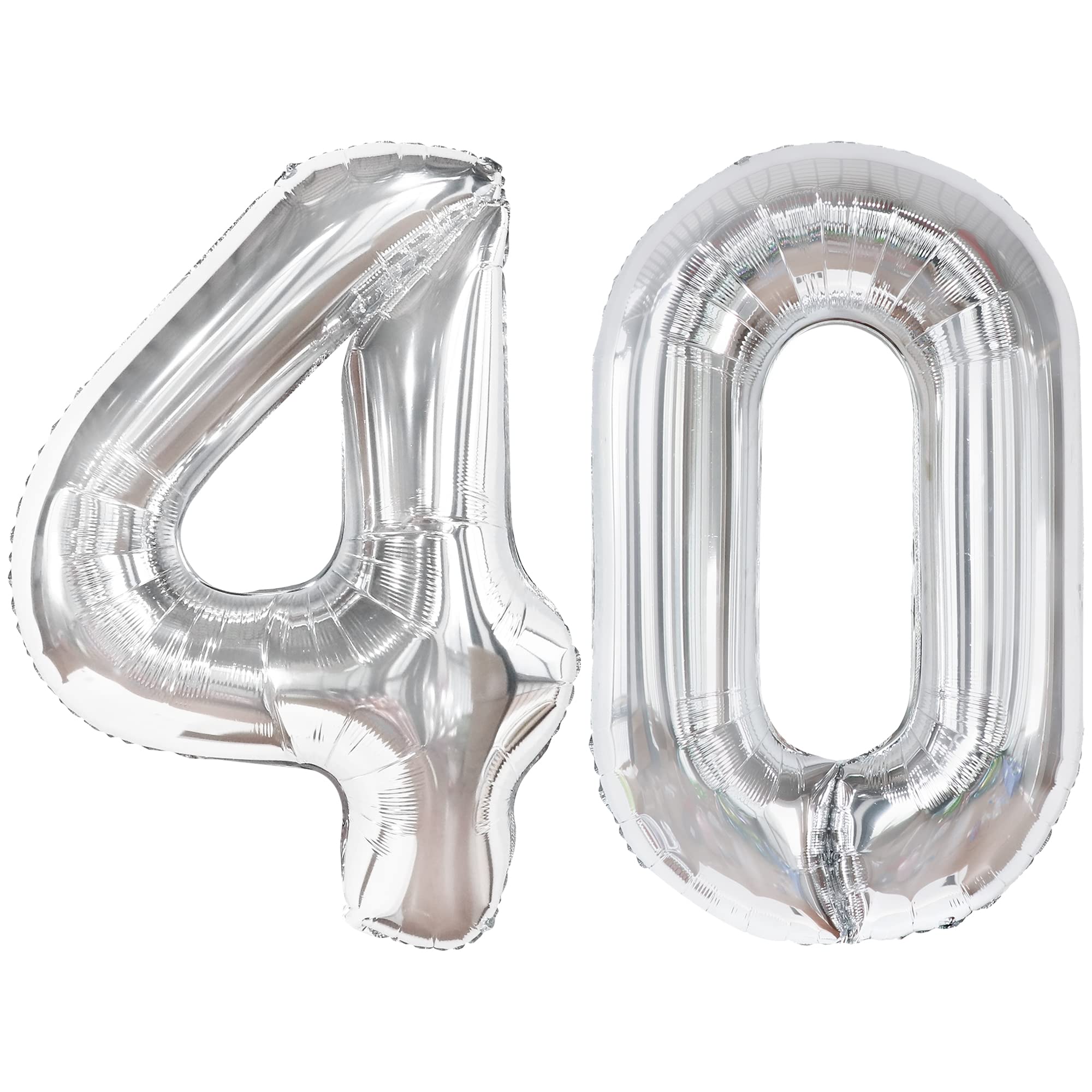 KatchOn, Big Silver 40 Balloon Numbers - 40 Inch | 40th Birthday ...