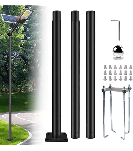 Union Metal Pole Street Light Outdoor Galvanized Street Light Pole 3m