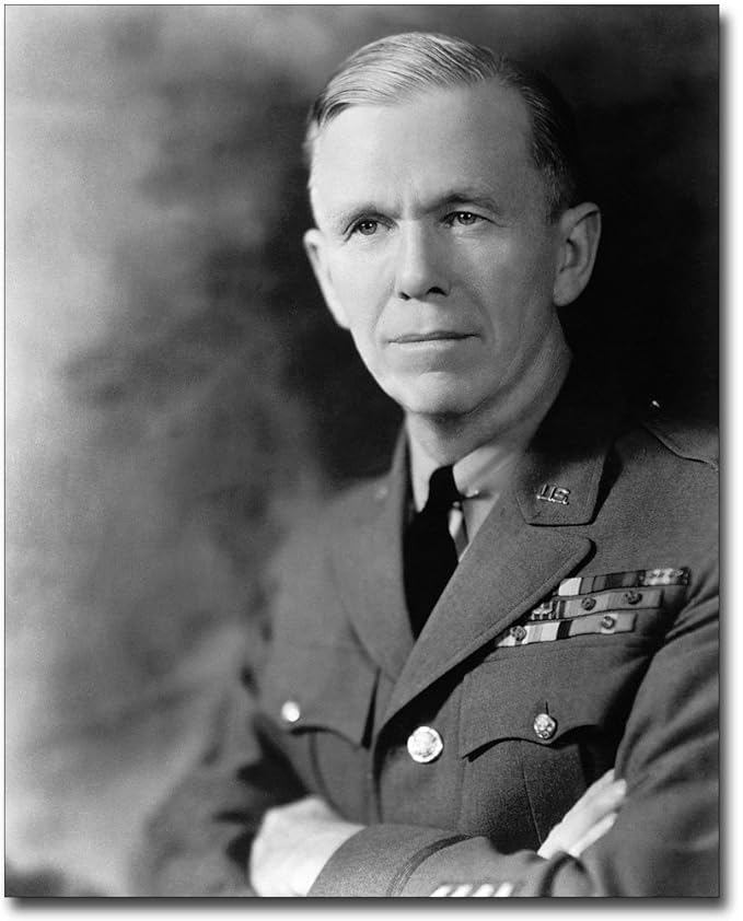 Amazon.com: General George C. Marshall WWII Portrait 20x24 Silver ...