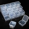 Amazon.com: 36 Pieces Small Clear Plastic Beads Storage Containers Box with Hinged Lid, Storage ...