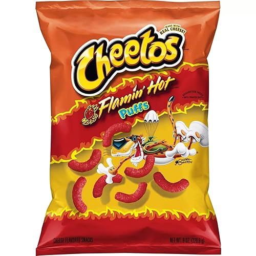 Cheetos Puffs Cheese Flavored Snacks Flamin' Hot Flavored 8 Oz in ...