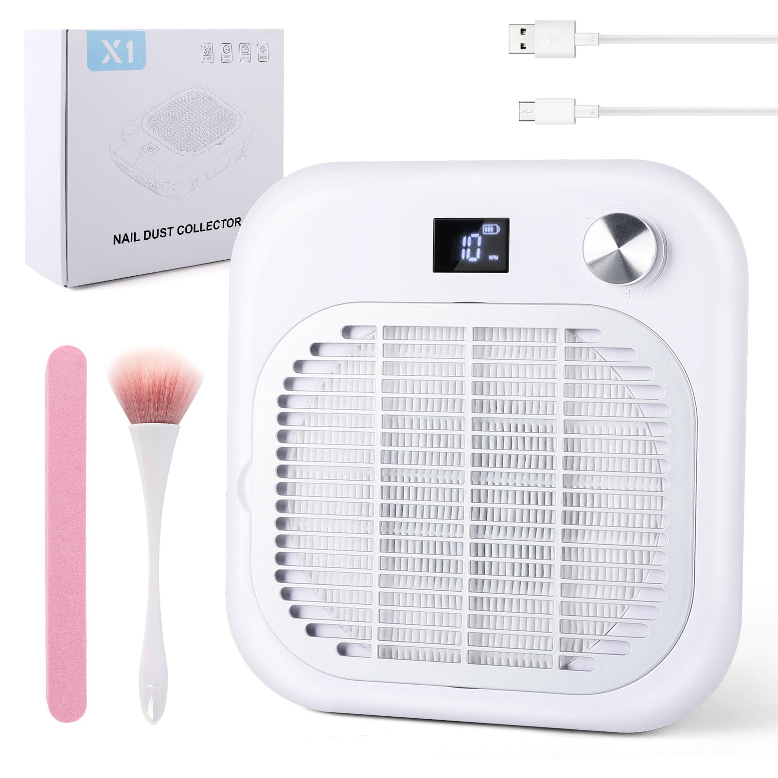 ConBlom Brushless Nail Dust Collector, Cordless Dust Collector Nail ...