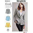Amazon.com: Simplicity Pattern S8844 Miss Petite Unlined Blazer, H5 (6 ...