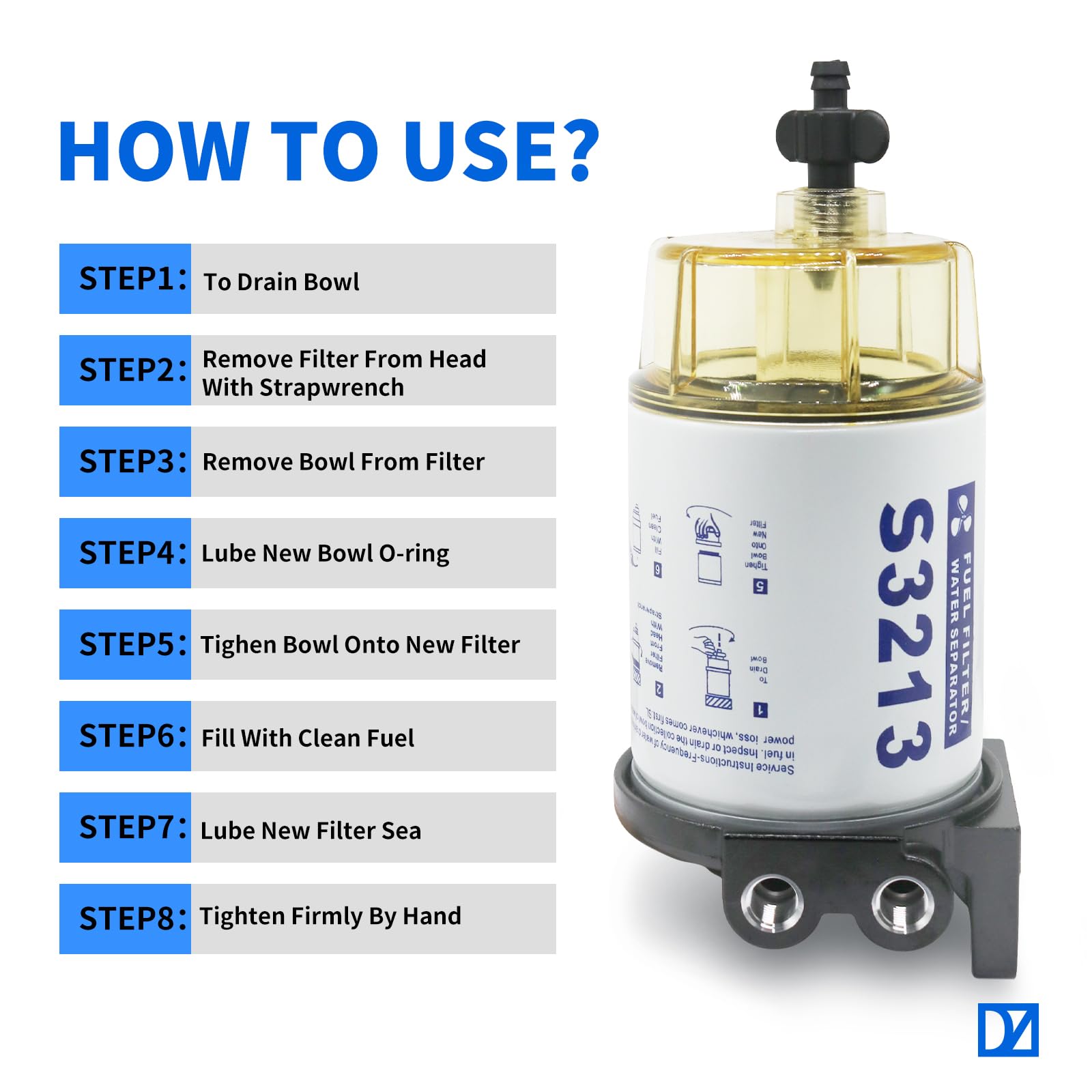 Mua DZFST.FI S3213 Fuel Water Separator Filter Assembly Compatible with ...