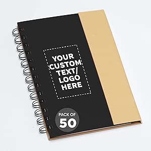 Amazon.com : Custom Eco Friendly"Green" Spiral Notebooks with Pens ...