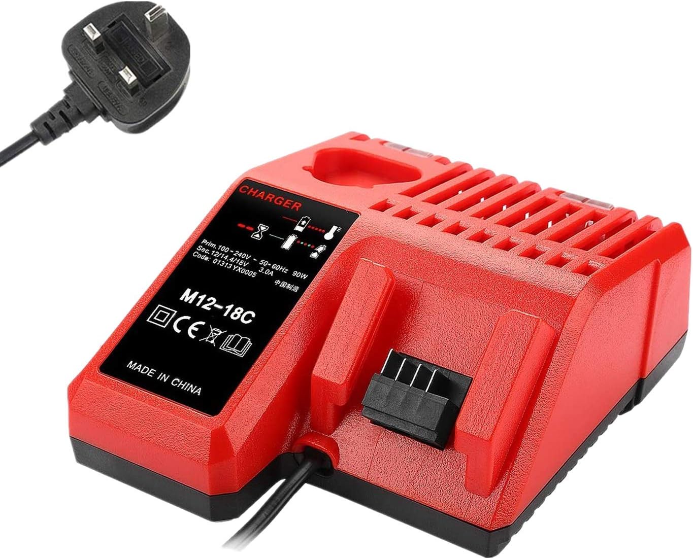 M12-18C Lithium Battery Charger Replace for Milwakee M12-M18(12V-18V ...