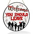 Amazon.com: FWIEXA Scary 3D Welcome Halloween Sign for Front Porch, You ...