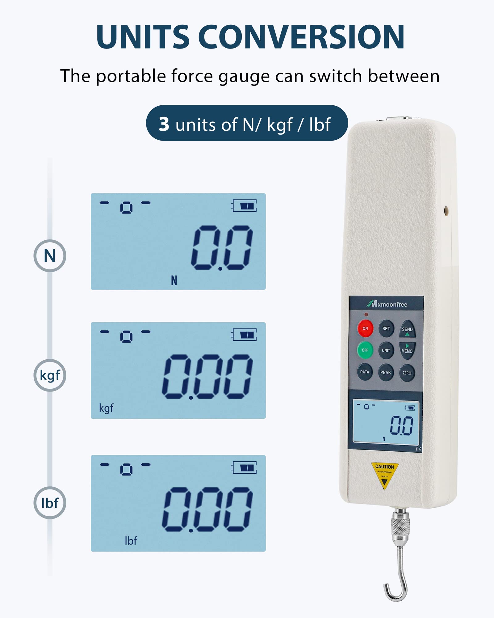Mua Mxmoonfree 500N Digital Force Gauge Push Pull Gauge with USB Output ...