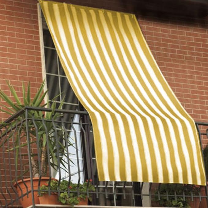 Tenda da sole 150x290cm in tessuto a strisce con anelli ombra per ...