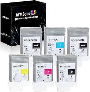 Amazon.com: AYMSous Compatible Canon PFI-102 PFI102 130ML Remanufactured Ink Cartridge for Canon ...