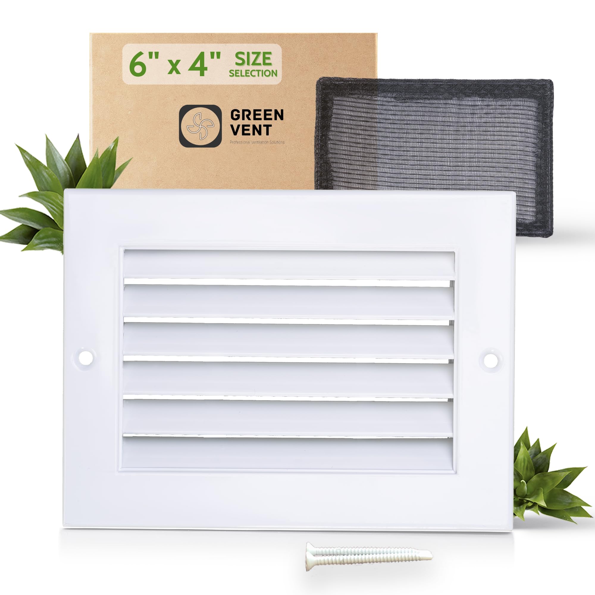 GREEN VENT - 6x4 Air Return Grille, Decorative Aluminum Air Vent Covers ...