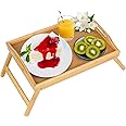 Amazon.com - Bed Tray Table Folding Legs with Handles Breakfast Food Tray for Sofa,Bed,Eating ...