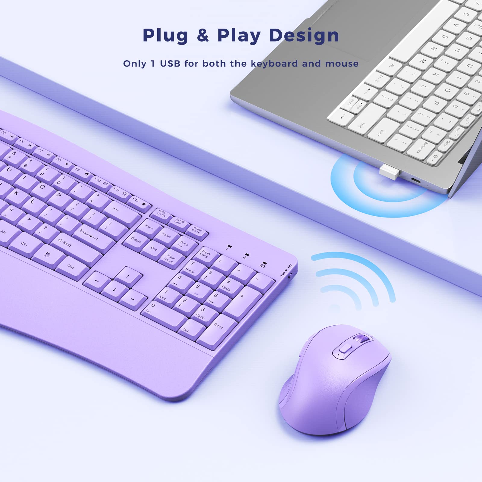 Mua PEIOUS Wireless Keyboard and Mouse - Ergonomic Keyboard and Mouse ...