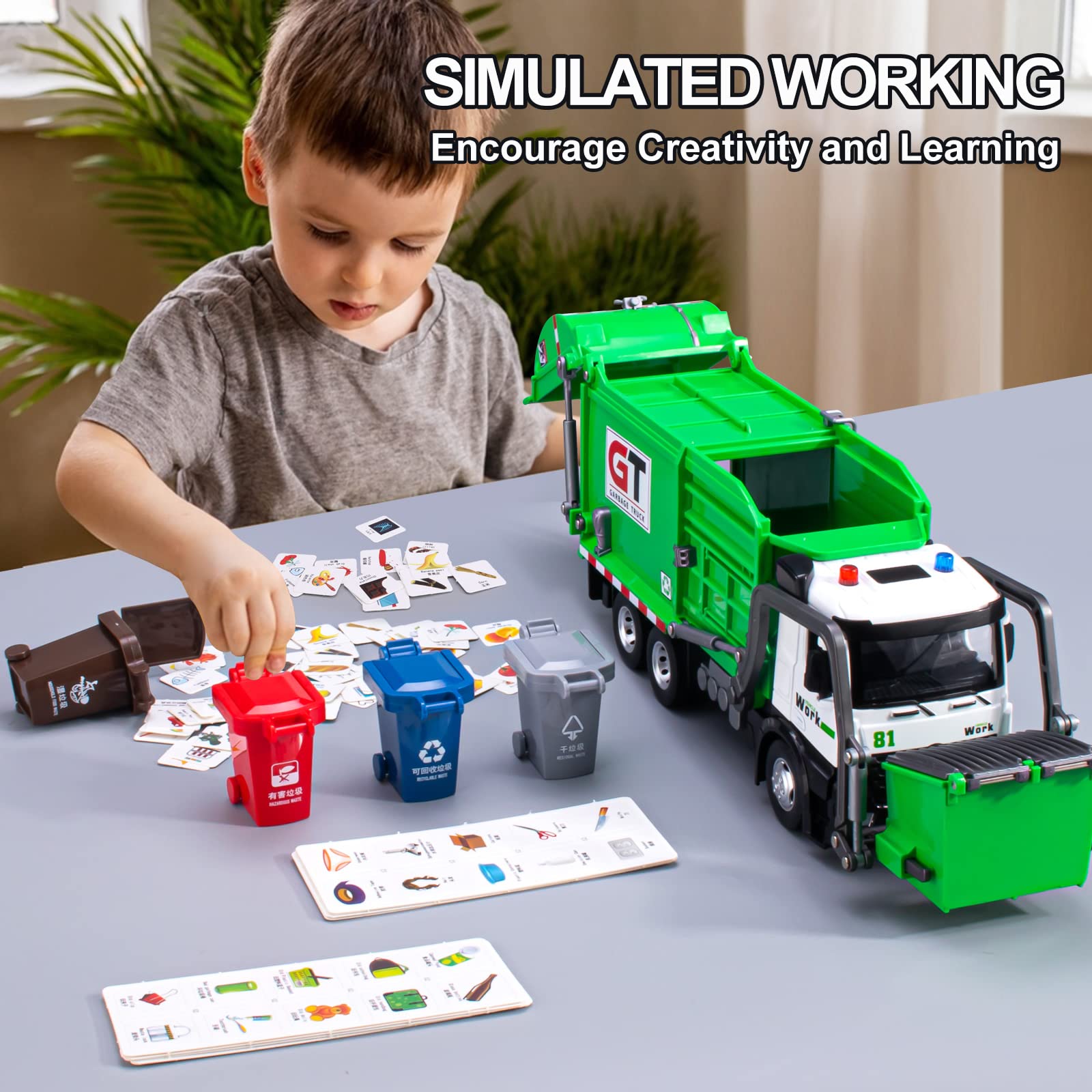 Mua Garbage Truck Toys Metal Cab, Realistic Trash Truck Toys for Boys ...