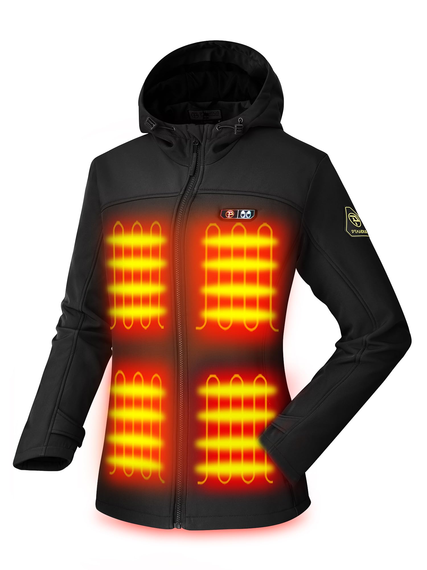 PTAHDUS Women's Heated Jackets 5 Heat Zones Battery Pack Included, with ...