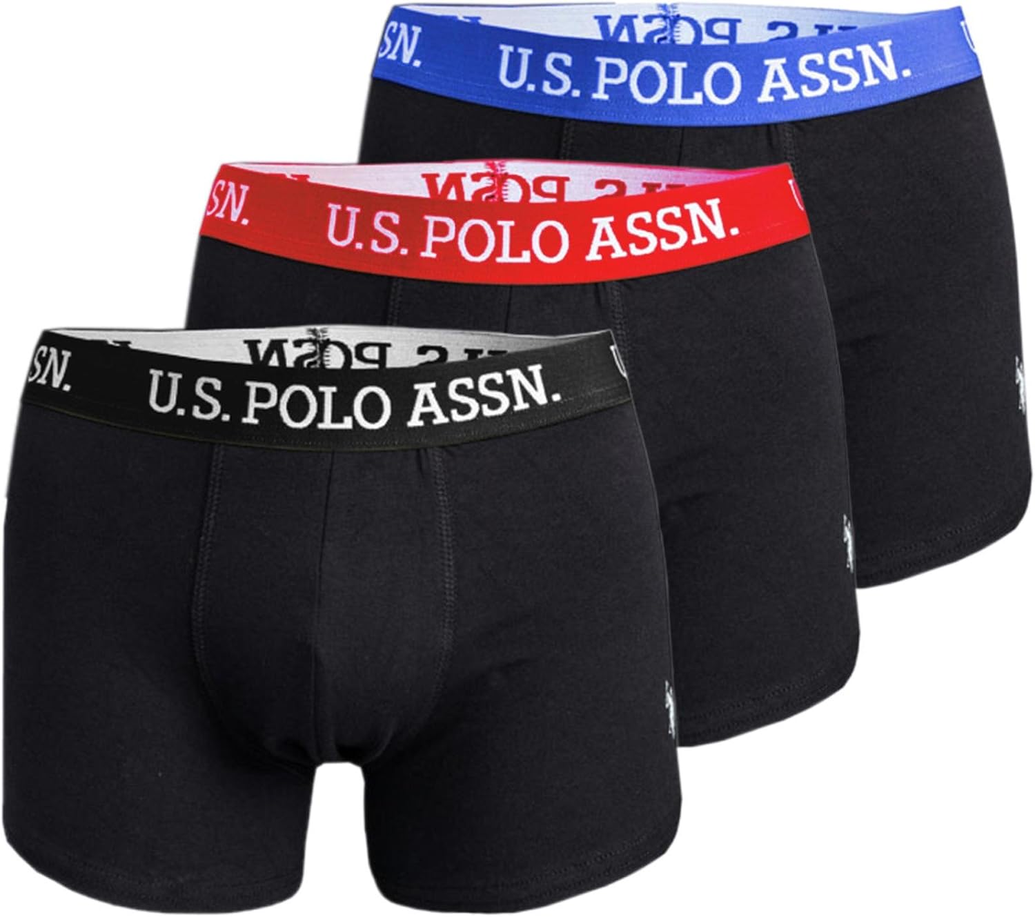 US Polo Association 3 Pack Boxer Shorts Trunks Black/Red/Blue - XL (39 ...