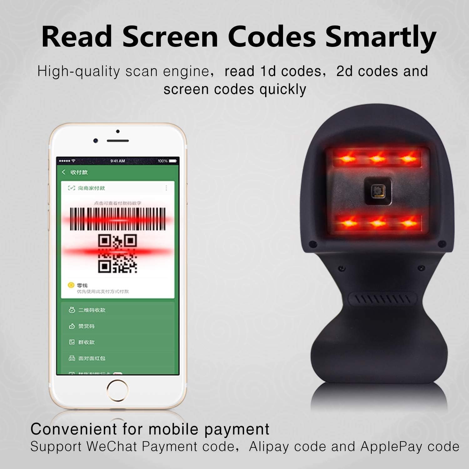 Industrial Grade 2D Automatic Barcode Scanner,symcode 2D USB Wired ...