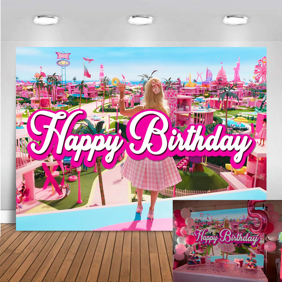 Mua Pink Princess Photography Backdrop Movie Themed Birthday Background ...