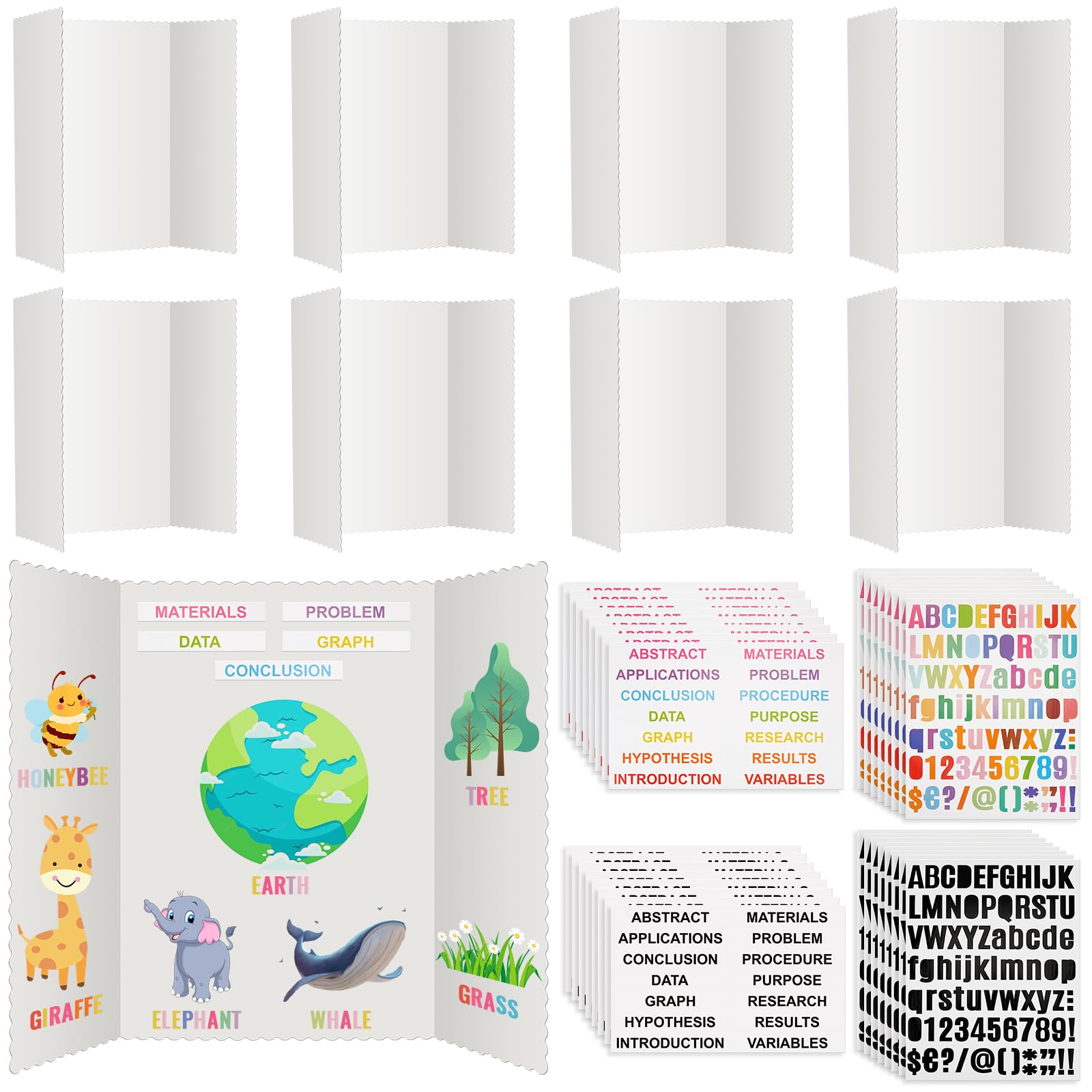 Teling 40 Pcs Trifold Poster Board 36" x 48" Large Science Fair Display ...