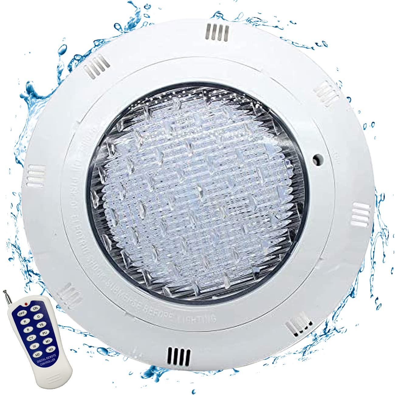 JONAS.C 12V 45W Pool Light Underwater Color Changing LED Lights RGB IP68 Inground Swimming Pool ...