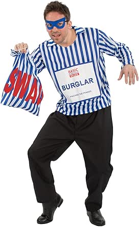 Mens Budget Value Cheap Burglar Robber Thief Halloween Costume Extra ...