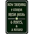 Amazon.com: 7 Course Irish Meal 12" x 8" Funny Tin Metal Sign Pub Bar ...