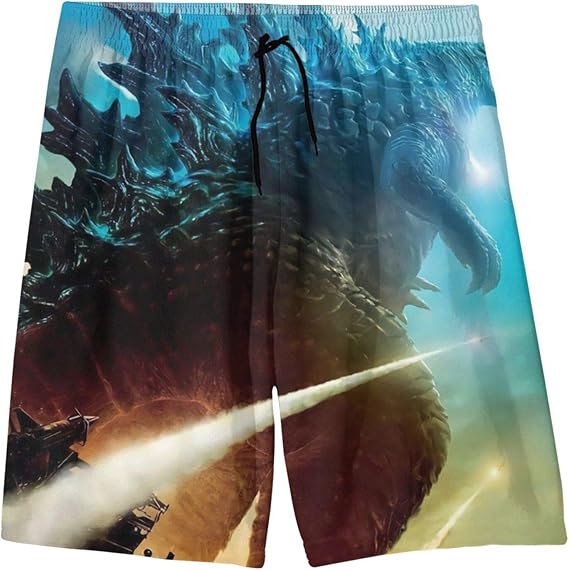 Amazon.com: Godzilla Anime Unsex Kids Beach Shorts Breathable Loose ...