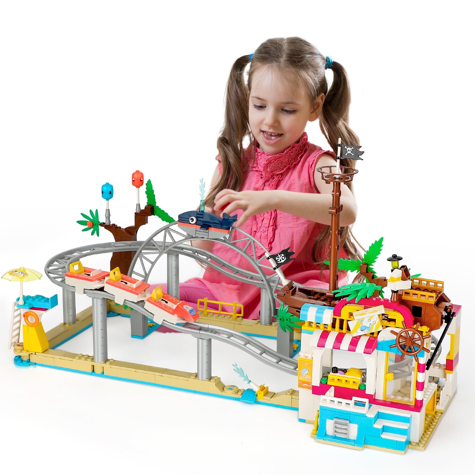 Friends Roller Coaster Amusement Park Building Set, Compatible with ...