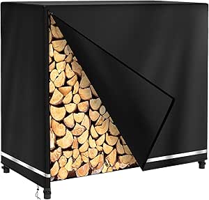 Amazon.com: 4FT Firewood Rack Cover Waterproof, Fire Wood Storage ...