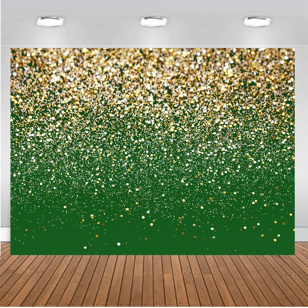Mua CHAIYA 8X6FT Green and Gold Backdrop Birthday Backdrop Gold Spots ...