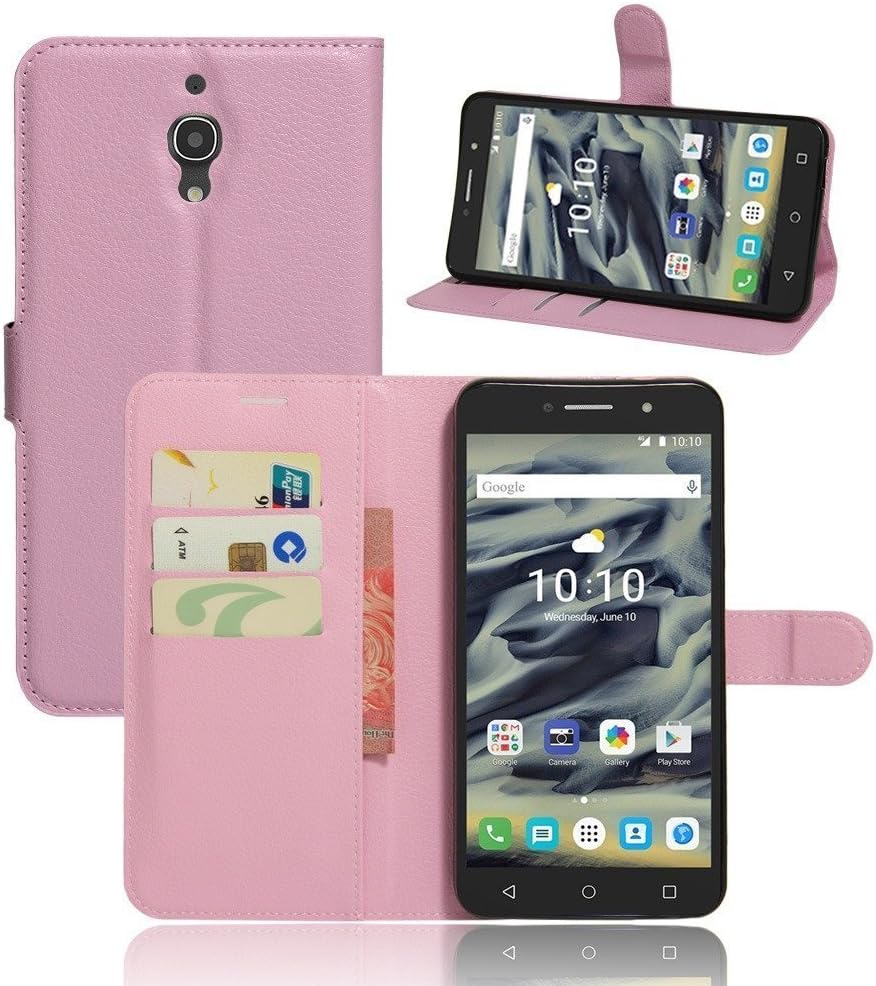 Alcatel Pixi 4 (5) 4G mobile phone case cover luxury PU lather magnetic ...