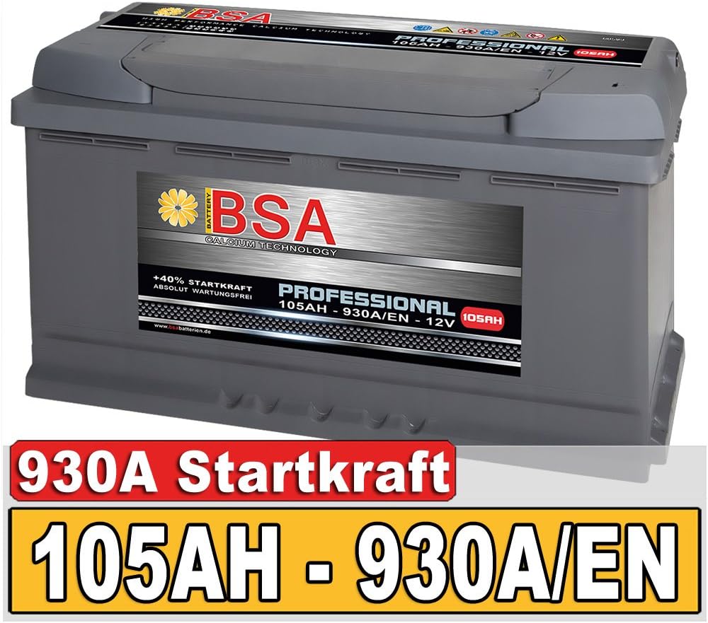 BSA Autobatterie 105Ah 12V 930A/EN ersetzt 100Ah Extreme Startkraft ...