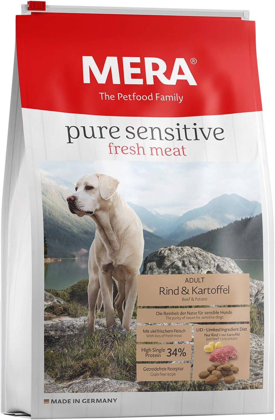 Mera Dog Hundefutter Pure Sensitive fresh meat Rind & Kartoffel High ...