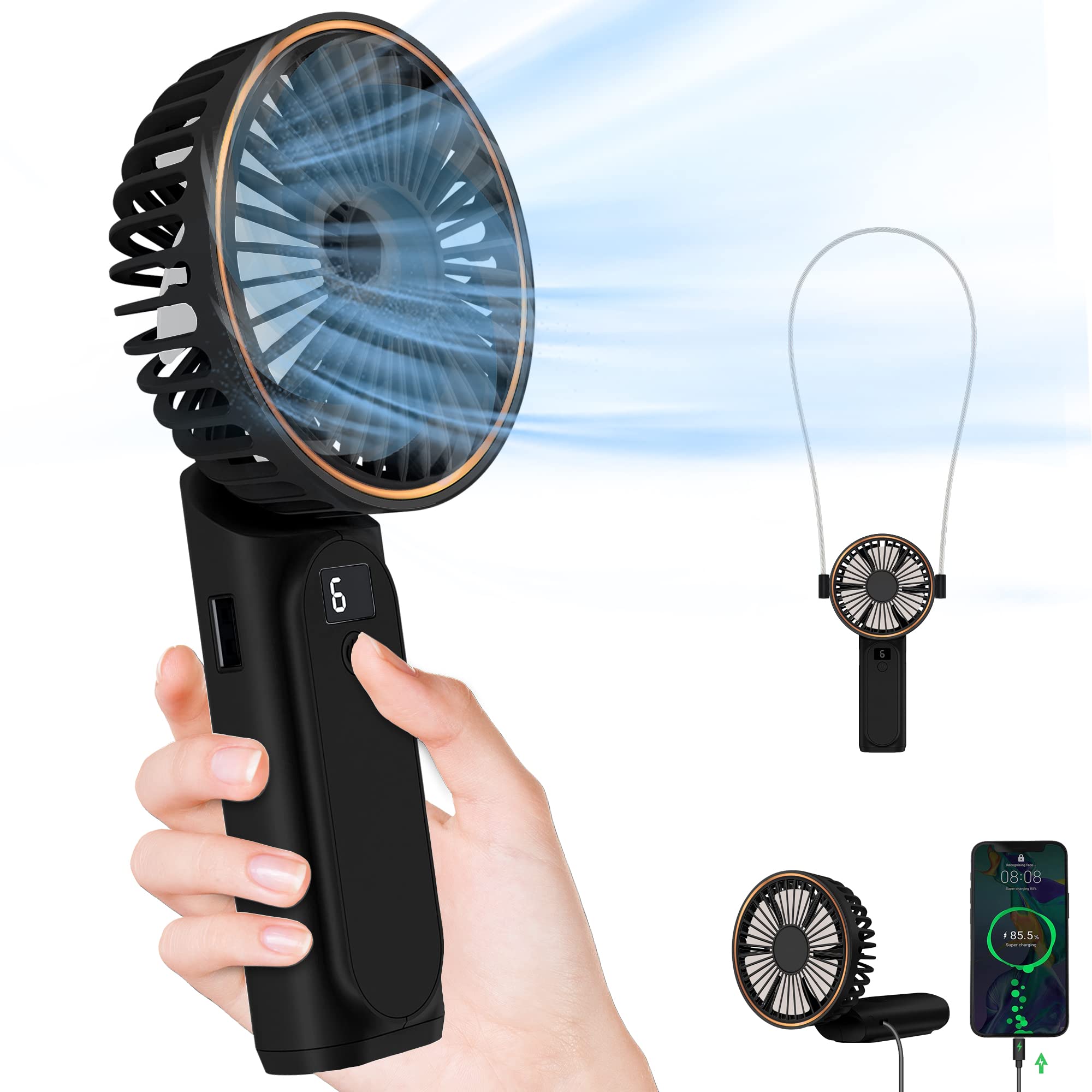 Mua TUNISE Portable Handheld Fan, Portable Fan Rechargeable, 4000mAh ...