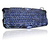 Amazon.com: BAKTH 7 Colors LED Backlit Gaming Keyboard, Mechanical ...
