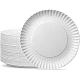 Amazon.com: [300 Count] 9 Inch Disposable White Paper Plates ...